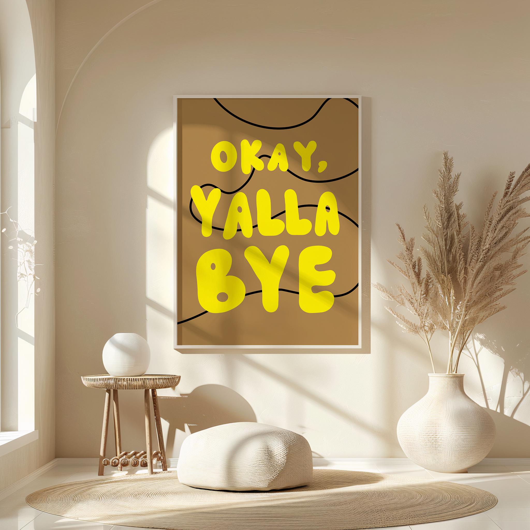 Yalla Bye Print, Arabic Poster Print Download, Color Pop, Museum Poster ...