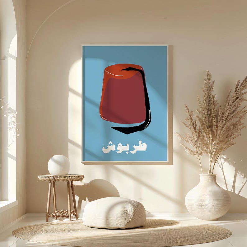 Tarbush Basha Illustration, Arabic Poster Print Download, Museum Poster ...
