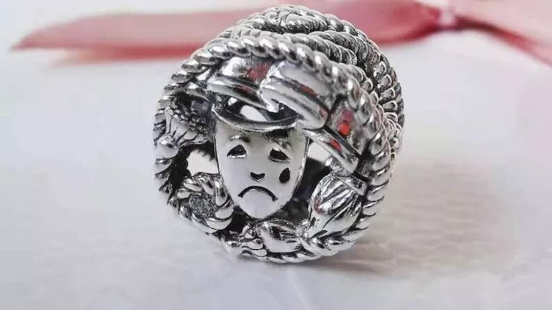 New Pandora Comedy & Tragedy Drama Masks Charm Bead W/pouch Joker Card ...