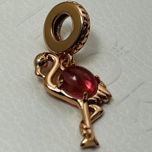 Flamingo Pandora Charm Rose Gold Plated Pink Murano Glass Magic Father ...
