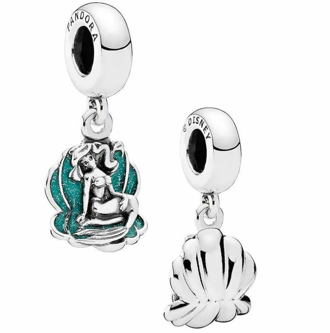 Ariel & Seashell Mermaid Under the Sea Pandora Charm Teal Green Enamel ...