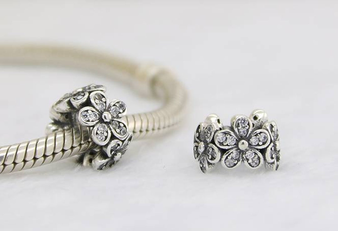 2 Pieces Pandora Sterling Silver Dazzling Daisies Spacer Charm Summer ...
