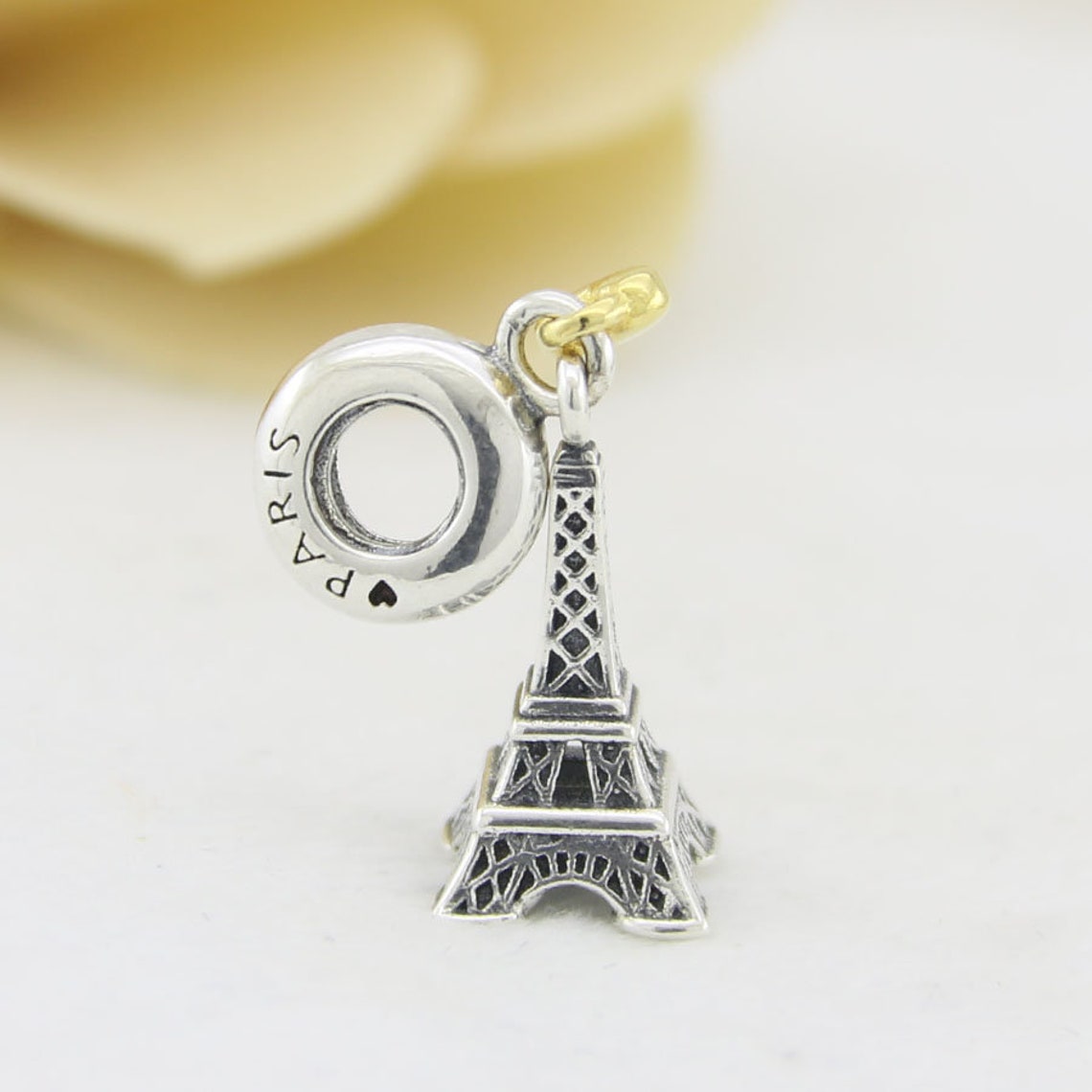 Valentine's Sale Pandora Paris Eiffel Tower Gold Heart & Silver 2-toned ...