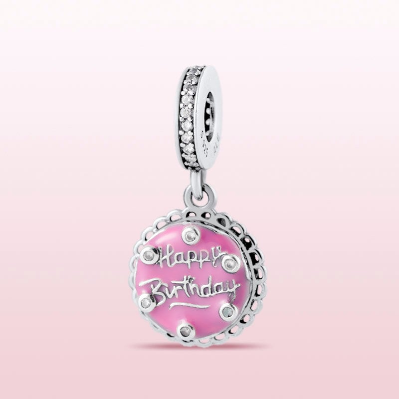 Happy Birthday Cake Make a Wish Pink Enamel Best Pandora Charm July 4th ...