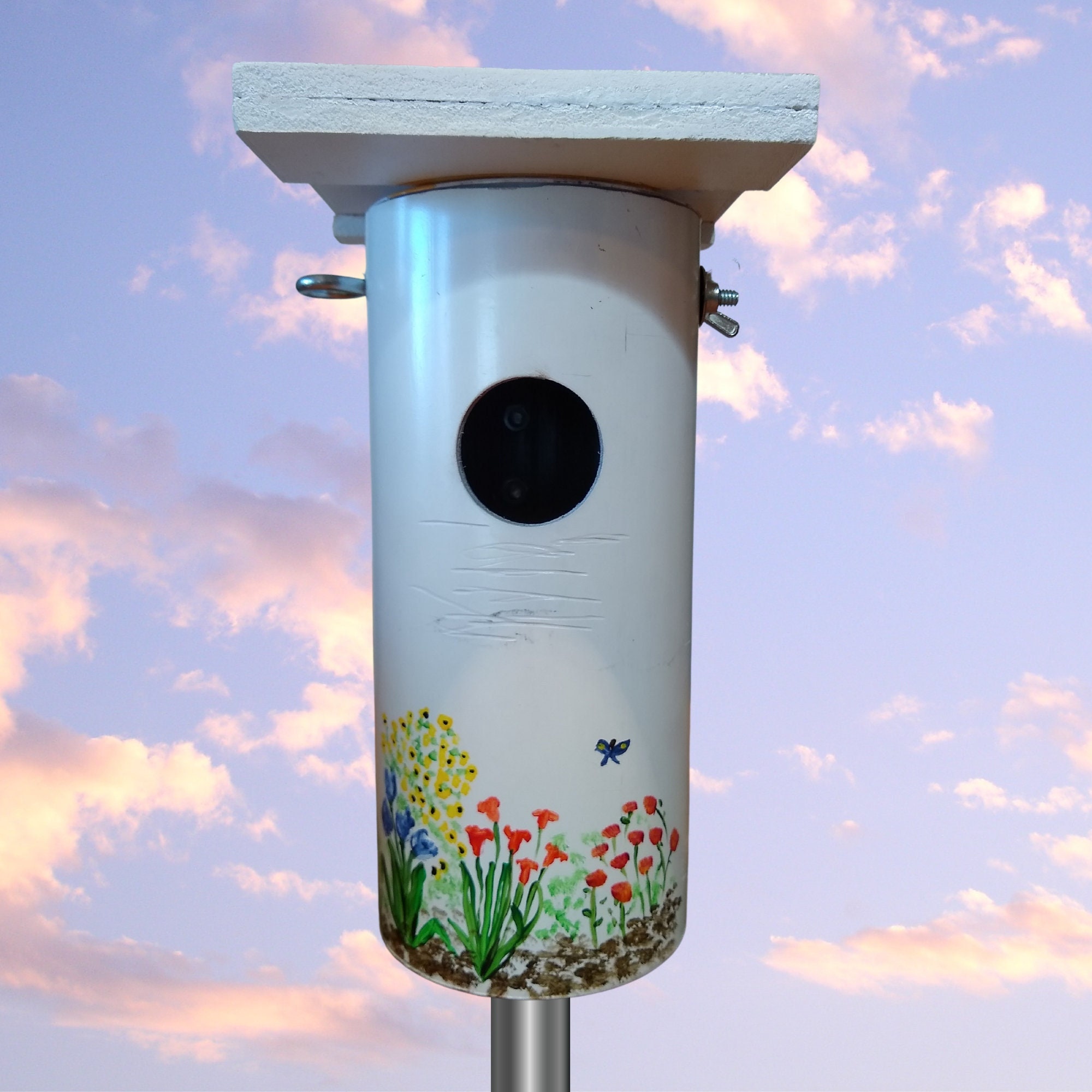 Bluebird Bird House, Floral HAND PAINTED, Lasts a Lifetime, PVC ...