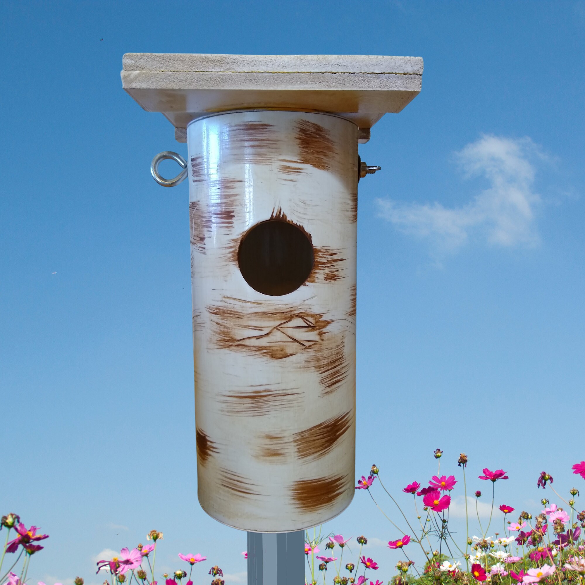 Bluebird Bird House, Wood-look HAND PAINTED, Lasts a Lifetime, PVC ...