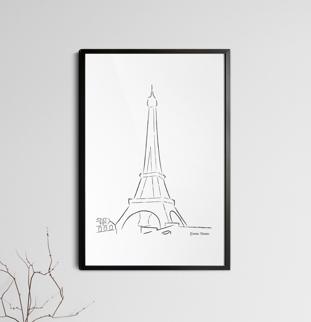 Famous Paris Landmark Line Art City Landmarks Simple Line - Etsy