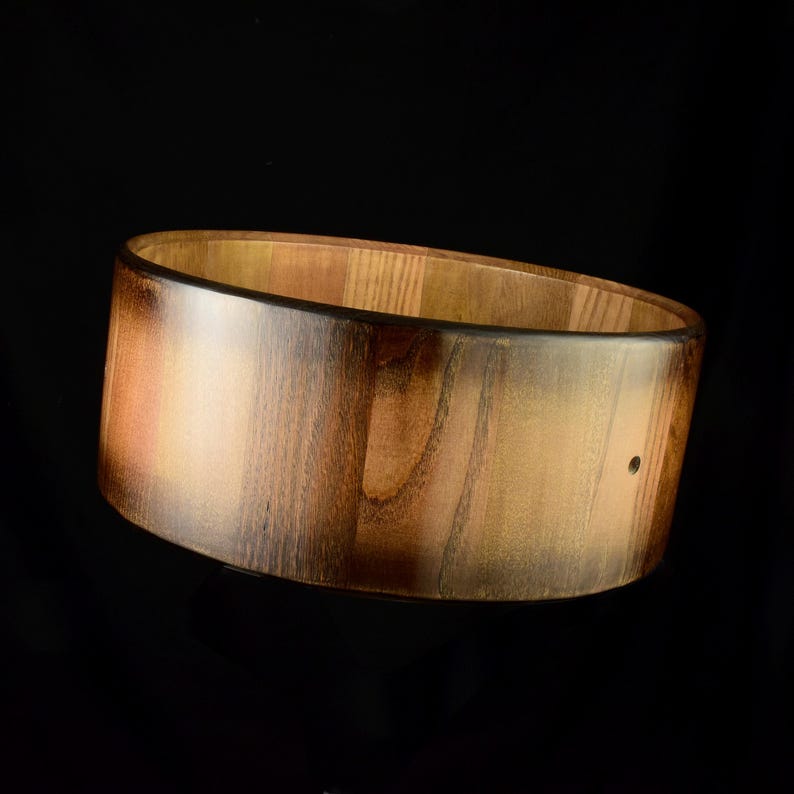 Stave Snare Drum, Black Powder Coat, Mahogany Sunburst - Etsy