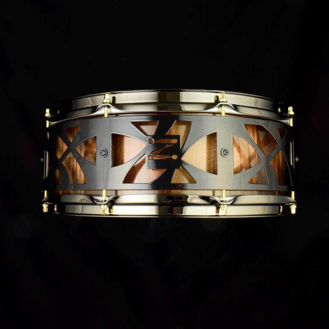 Stave Snare Drum, Black Powder Coat, Mahogany Sunburst - Etsy