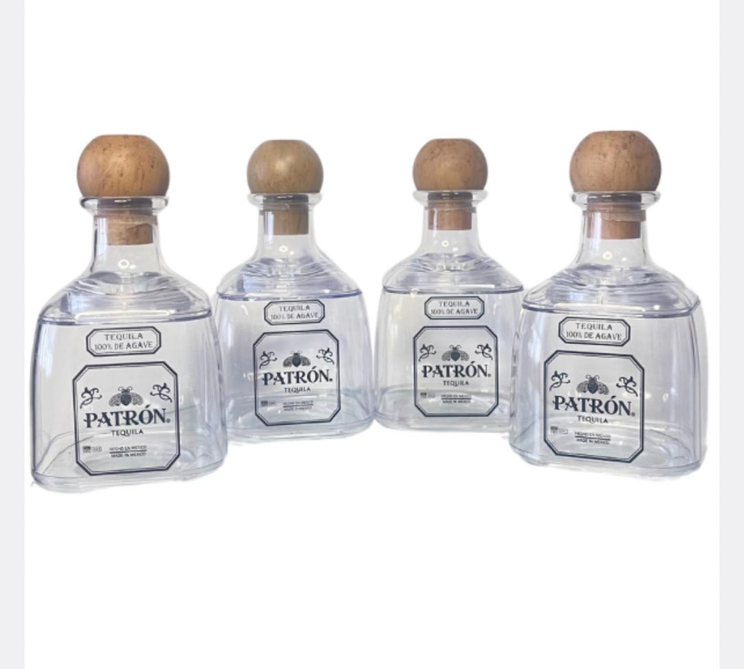 Set of 4 Cups El Patrón Reusable Cup Cute Tequila Bottle El Patrón ...
