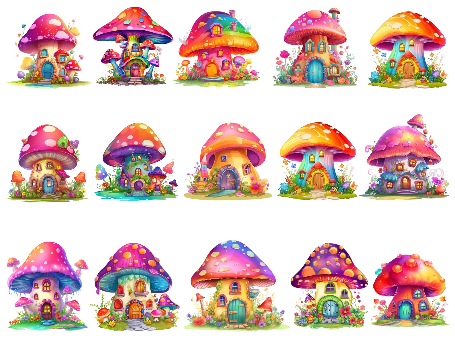 Mushroom House Clipart, Fairy Mushroom, Cute Mushroom, Magic Mushroom ...