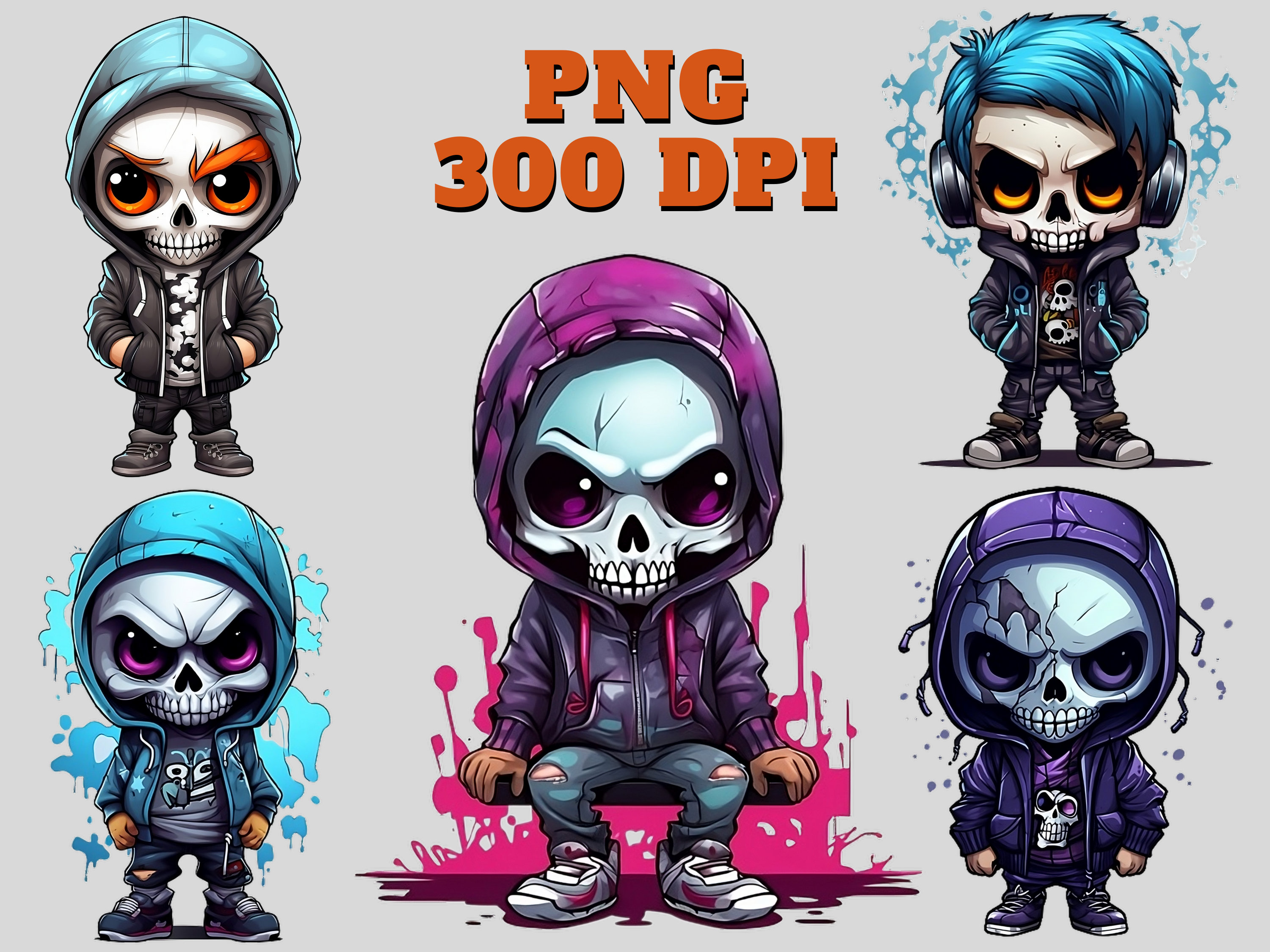 Skull Boy Clipart, Graffiti Street Art, Shirt Sublimation PNG, Cool ...