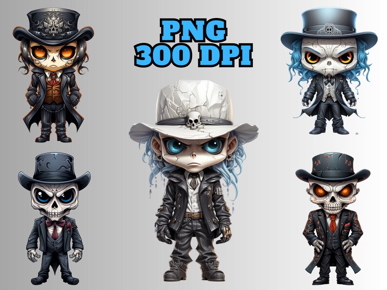 Skull Boy PNG, Horror Character Halloween Clipart, Cool Gangster ...