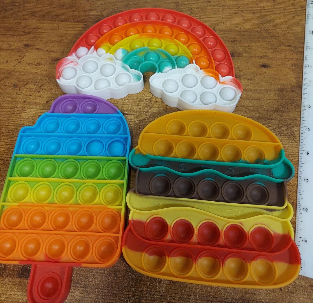 Lot of 3 Fidget Pop It Sensory Toys Stress Relief - Ice Cream Bar ...