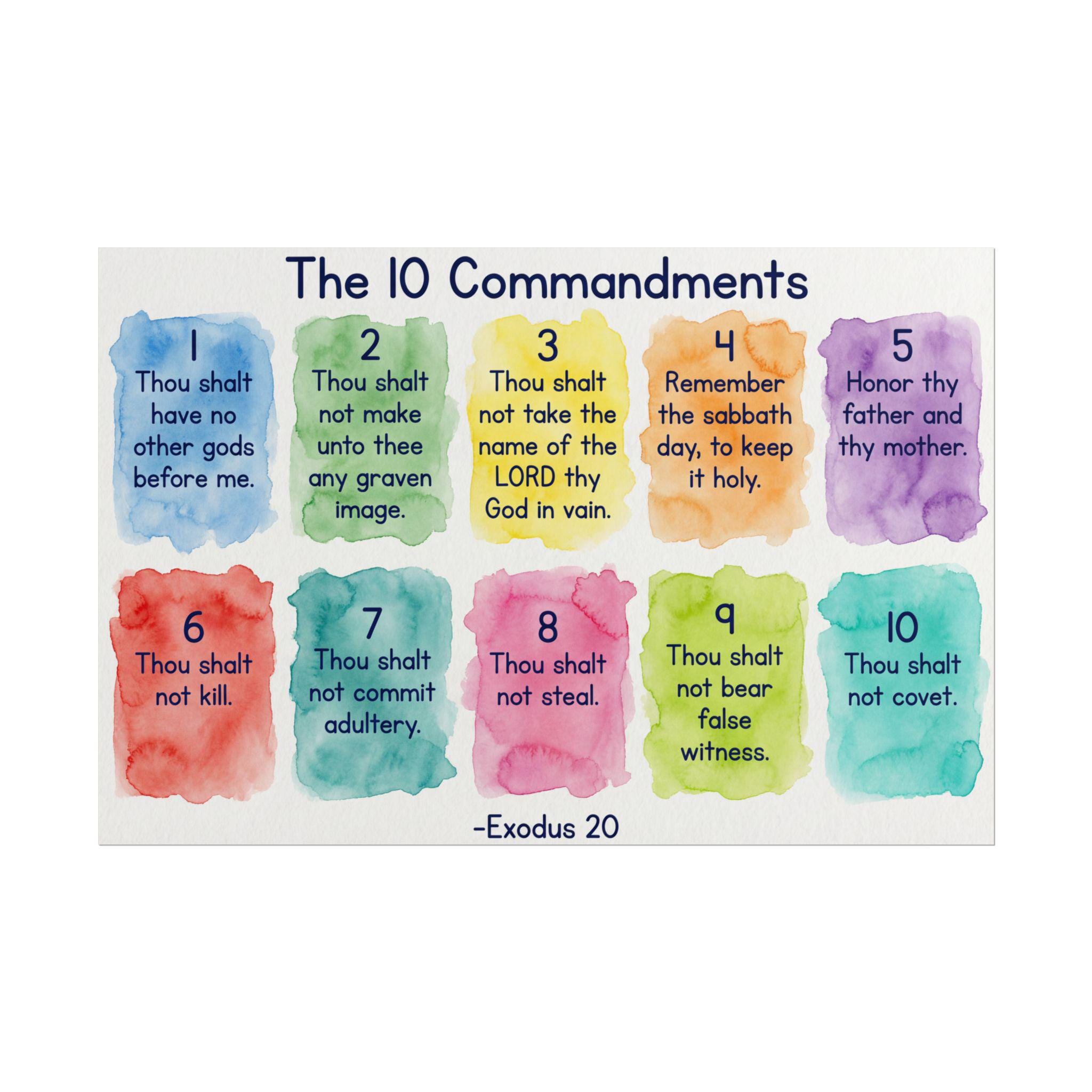 The 10 Commandments Poster for Kids | Christian Classroom Decor - Etsy
