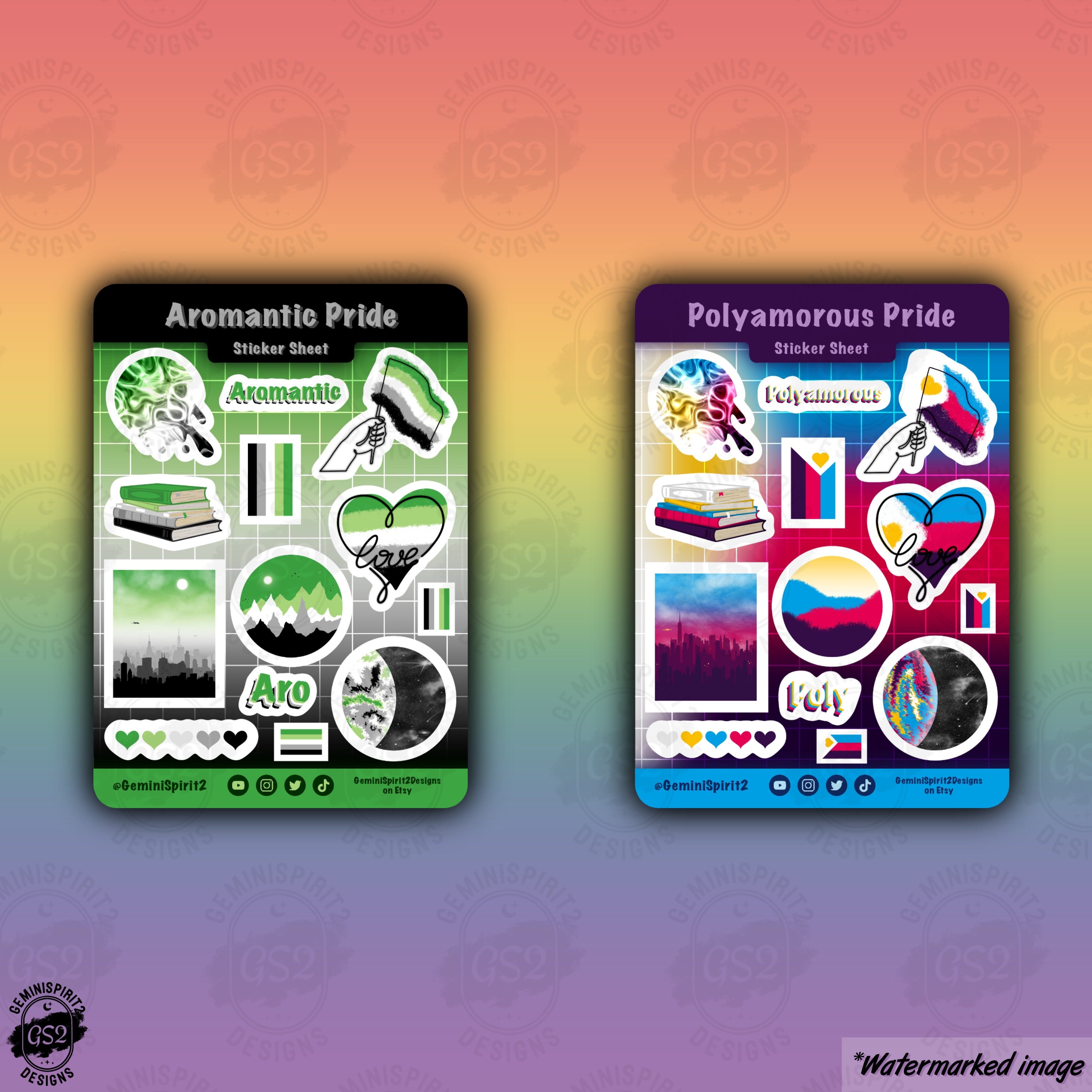 LGBTQ Pride Sticker Sheets Glossy Water Resistant Vinyl Stickers ...