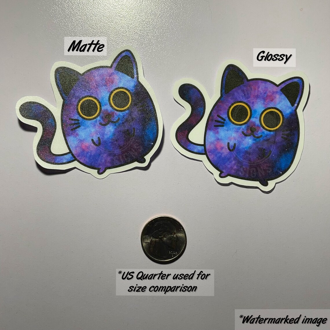 Space Cat Sticker Matte or Glossy Water Resistant Vinyl Sticker, Galaxy ...