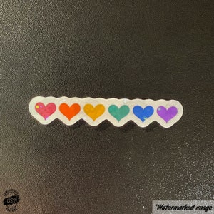 Sparkle Rainbow Hearts Sticker - Glossy Holographic Waterproof Vinyl ...