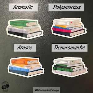 LGBTQ+ Pride Book Stack Stickers - Glossy Waterproof Vinyl Sticker ...