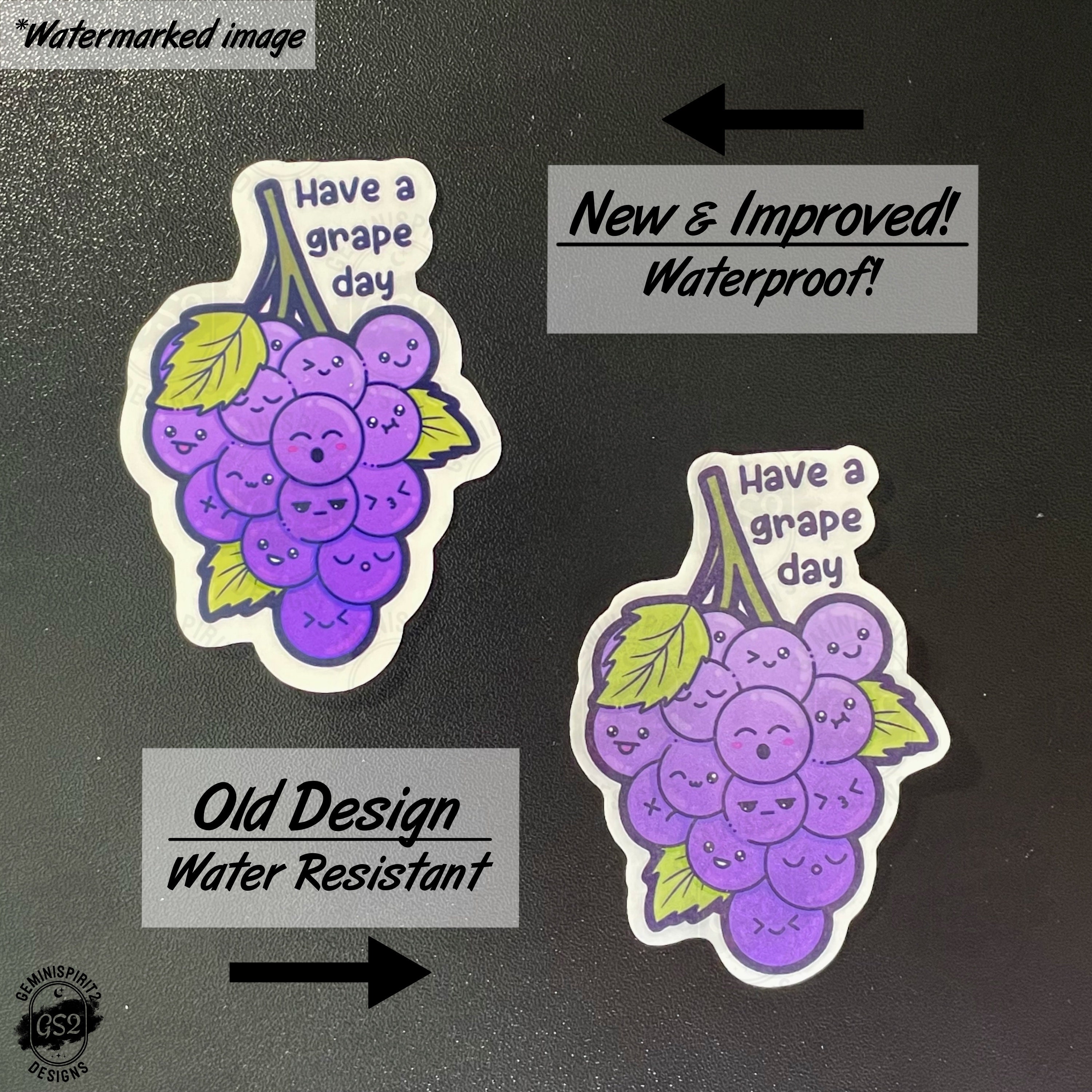 Have a Grape Day Sticker - Glossy and Sparkle Holographic Waterproof ...