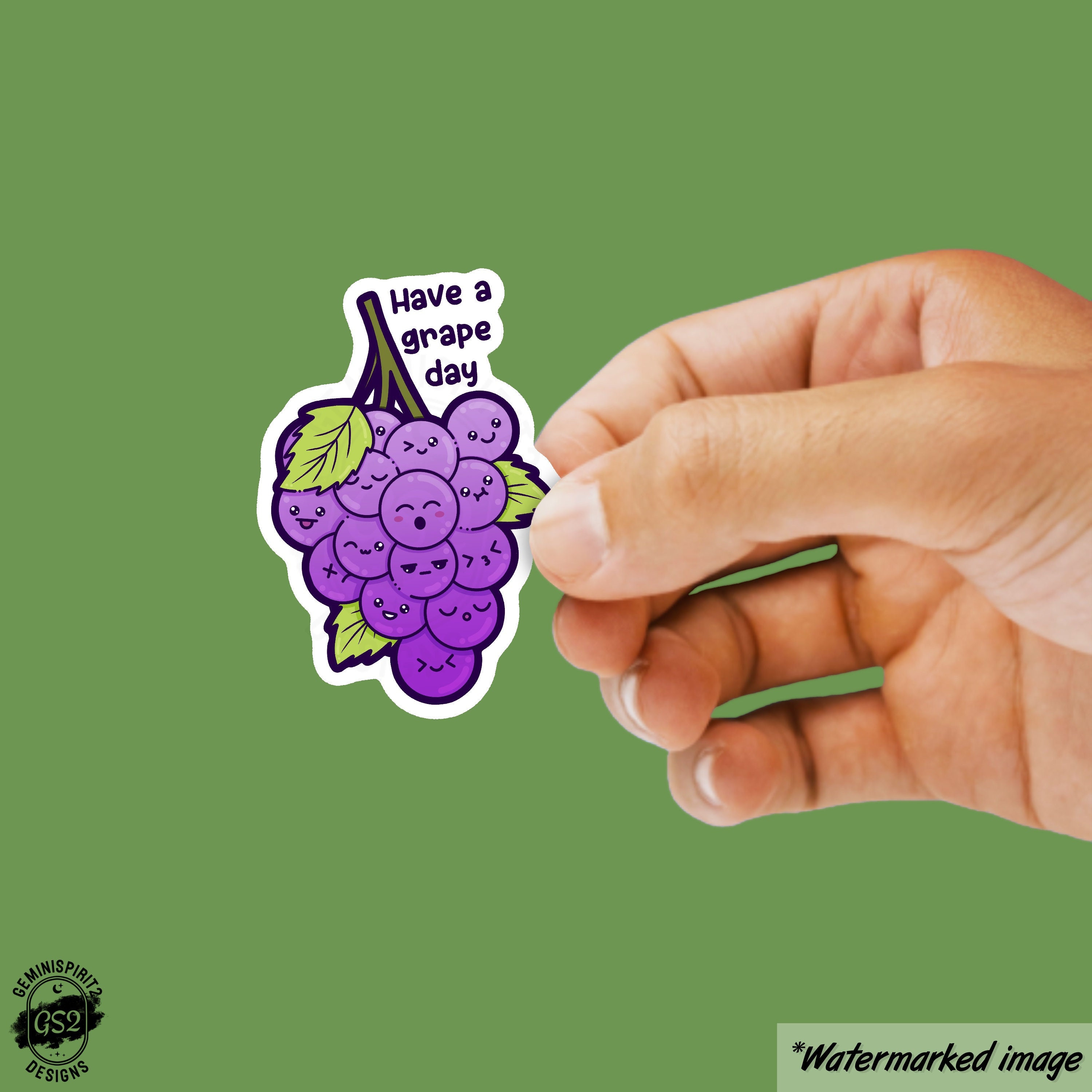 Have a Grape Day Sticker - Glossy and Sparkle Holographic Waterproof ...