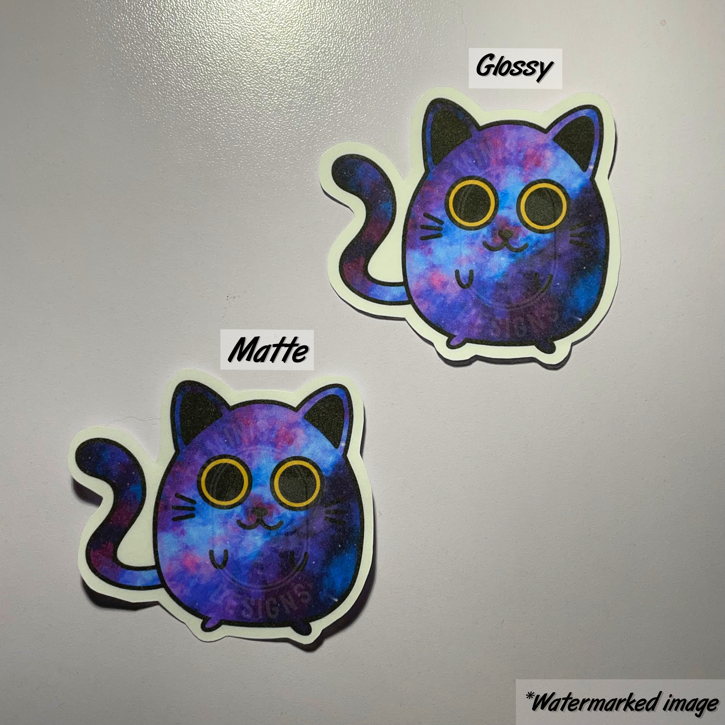 Space Cat Sticker Matte or Glossy Water Resistant Vinyl Sticker, Galaxy ...