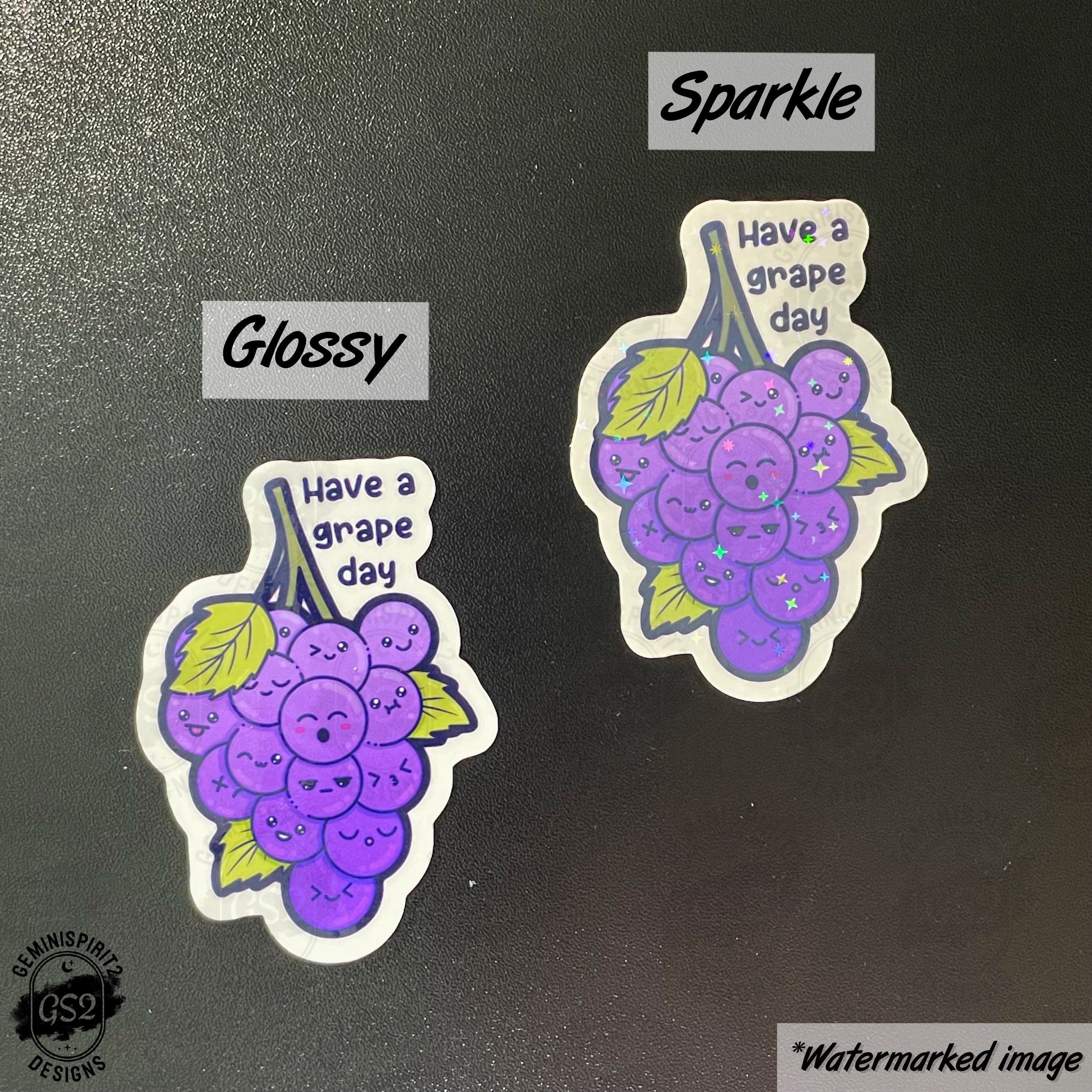 Have a Grape Day Sticker - Glossy and Sparkle Holographic Waterproof ...