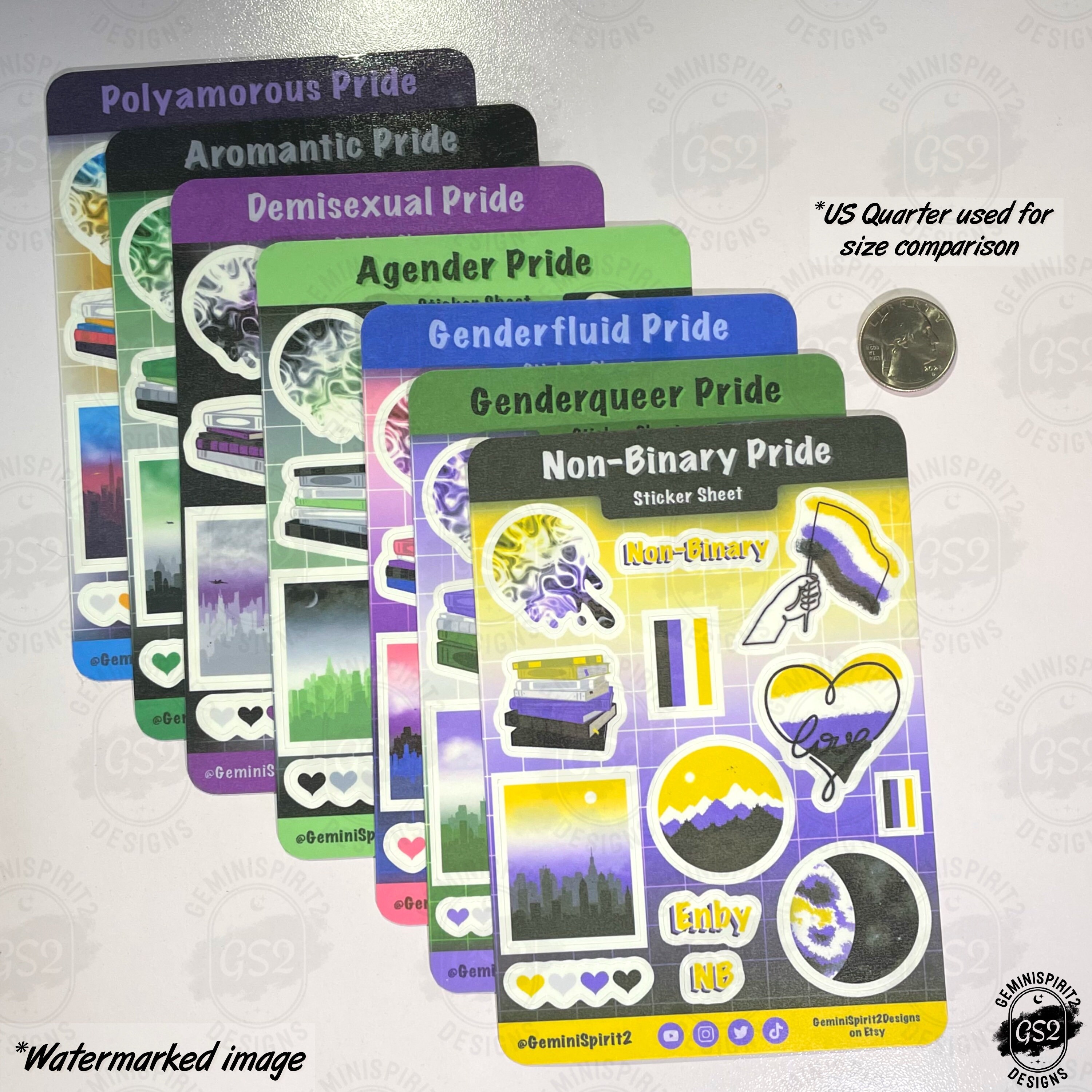 LGBTQ Pride Sticker Sheets Glossy Water Resistant Vinyl Stickers ...