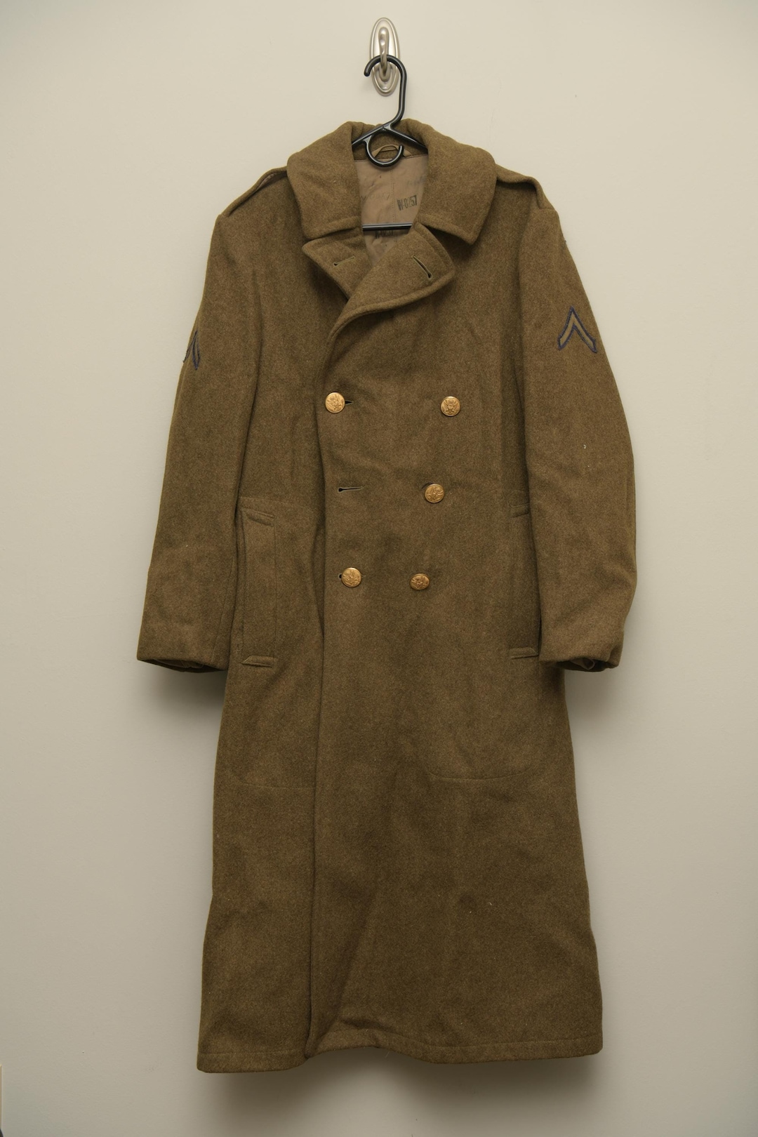 Vintage WW2 Era Melton Winter Overcoat U.S. Army Uniform Great Coat ...