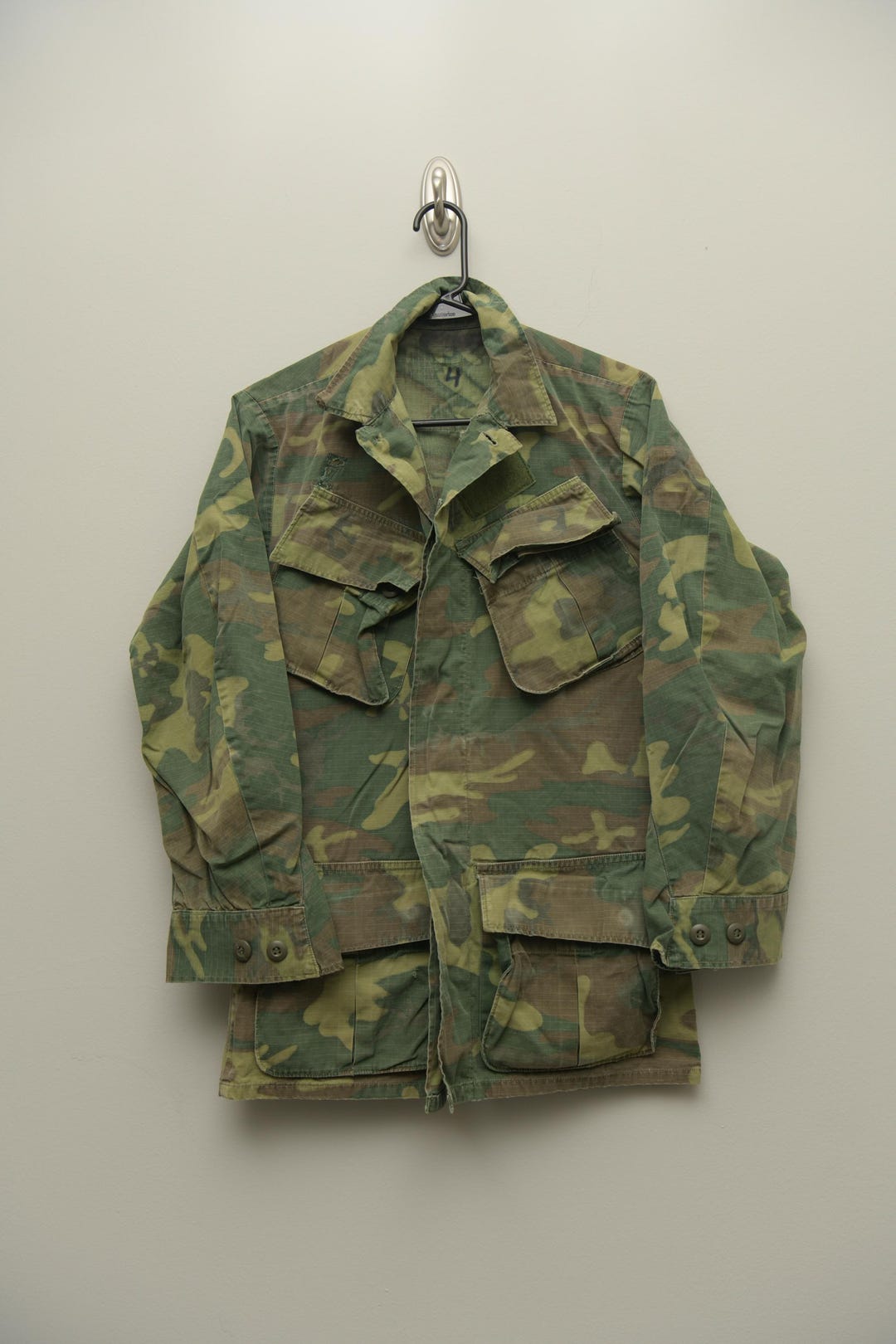 Vintage Vietnam War U.S. Jungle Fatigue Jacket Green ERDL Camo 1968 ...