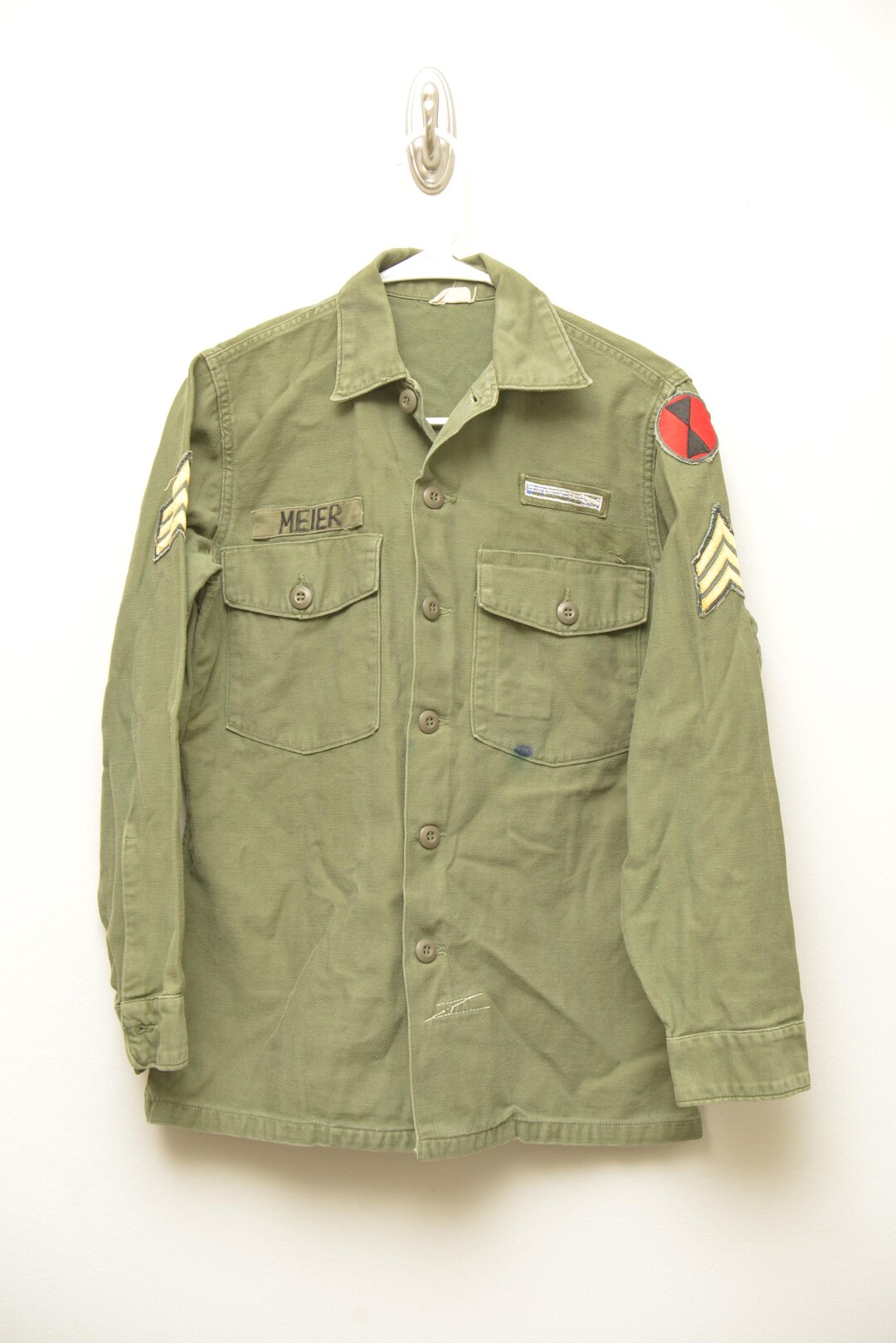 Vintage Cold War U.S. Army OG-107 3rd Pattern Cotton Sateen Shirt ...