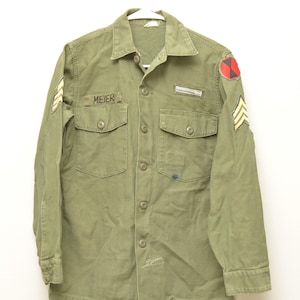 Vintage Cold War U.S. Army OG-107 3rd Pattern Cotton Sateen Shirt ...