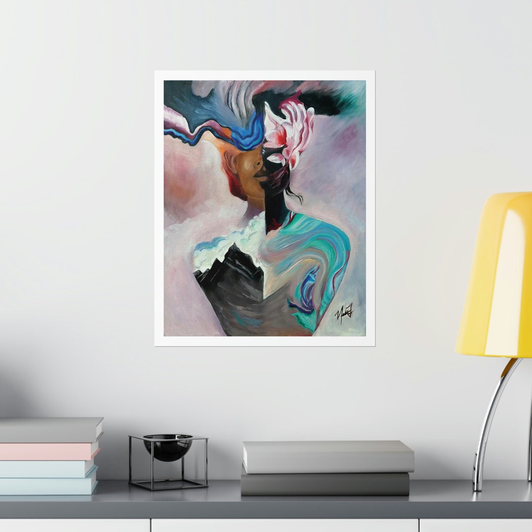 Dreamy Woman Earth Elements Abstract Oil Painting - Etsy