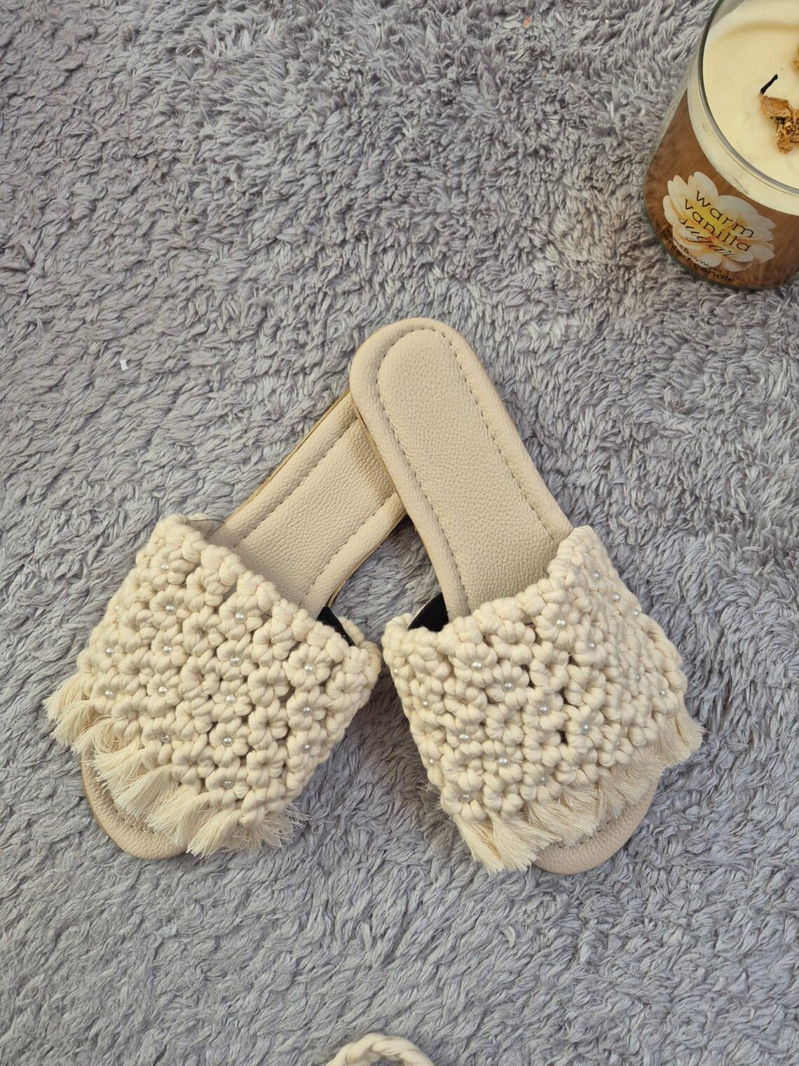 Handmade Macrame Summer Set – Boho Slippers and Matching Crossbody Bag ...