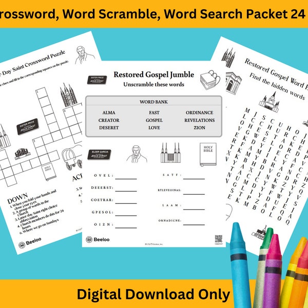 Printable Lds Word Search - Etsy