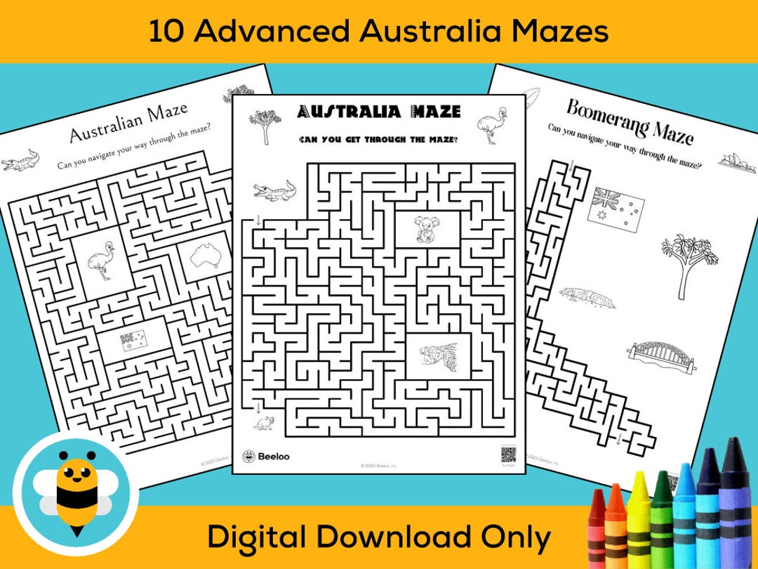 10 Advanced Australia Mazes - Etsy