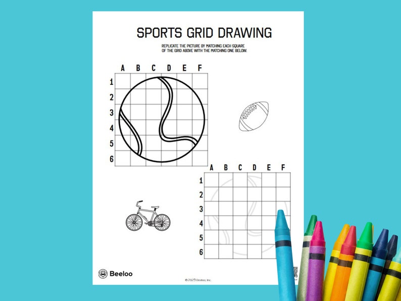 Simple Grid Drawing Printable Activity Pack for Kids Ages 4-6 - Etsy