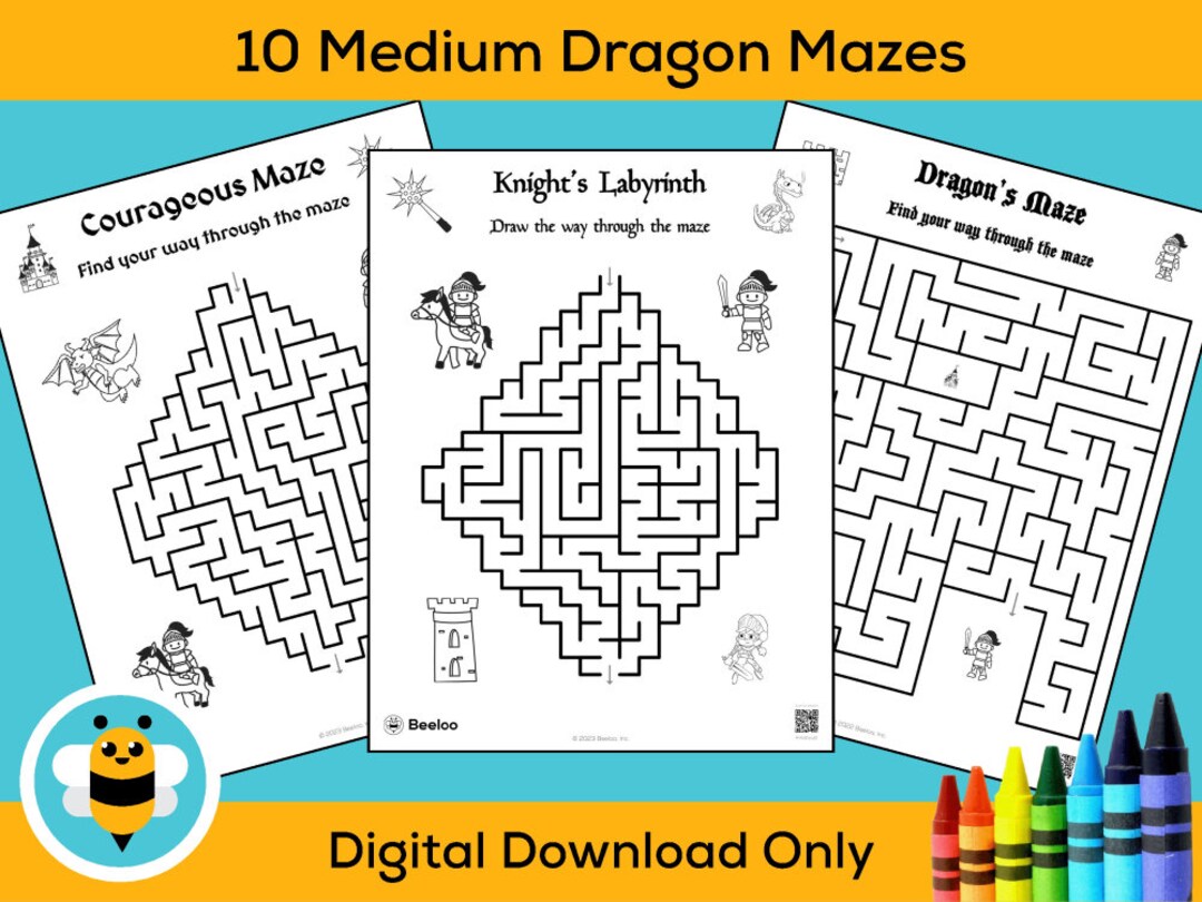 10 Medium Dragon Mazes - Etsy