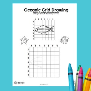 Simple Grid Drawing Printable Activity Pack for Kids Ages 4-6 - Etsy
