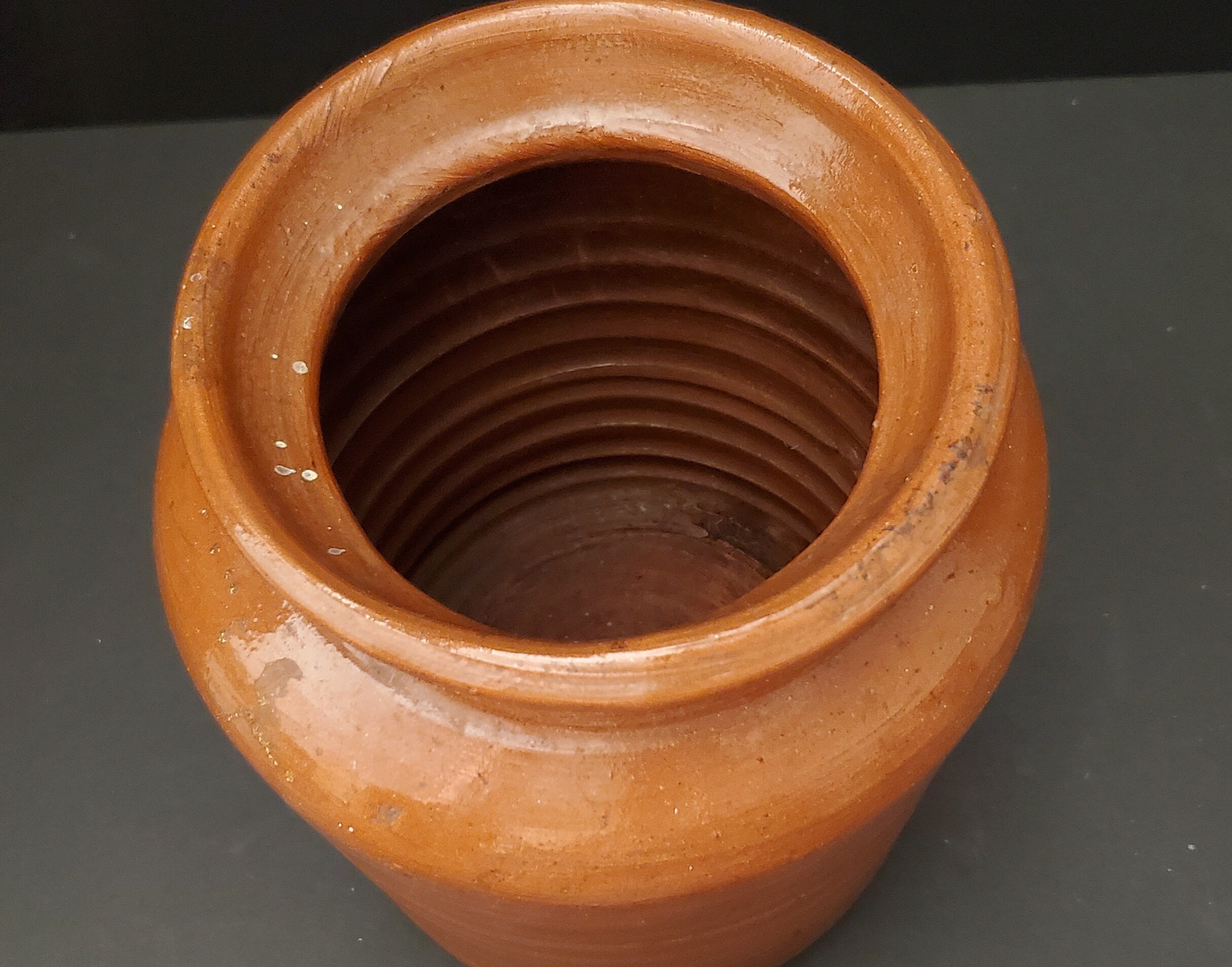 Vintage Glazed Redware Jar/vase. Antique Glazed Pottery. Stoneware. - Etsy