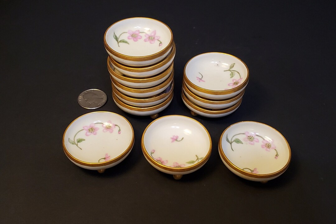 One of A Kind O&EG Royal Austrian Salt Cellars. Set of 12. Hand Painted ...