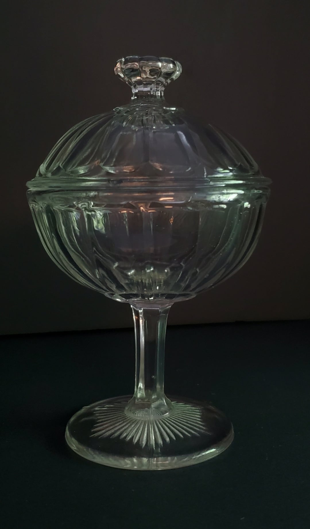 Footed Compote/candy Dish With Lid. Vintage Pedestal Serving Dish With ...