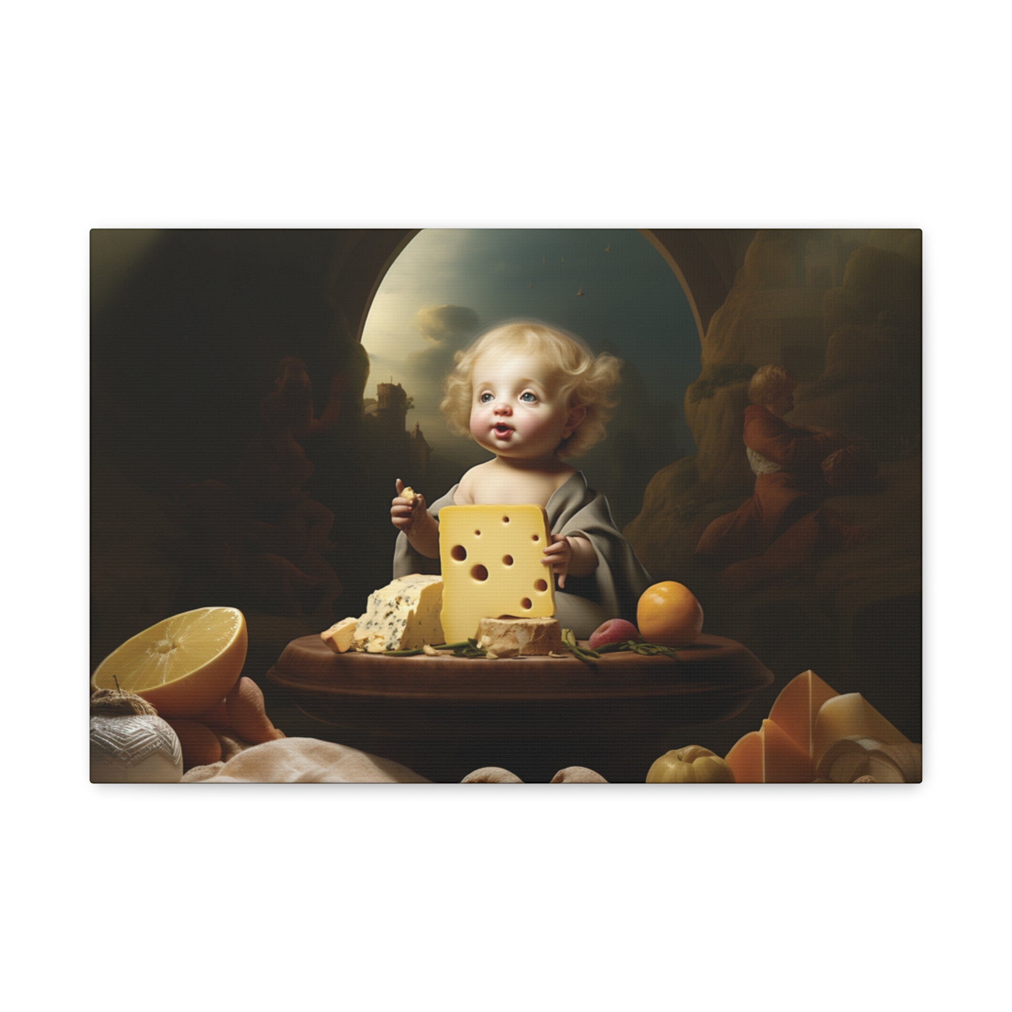 Holy Baby Jesus Cheesus: the Divine Cheeseboard Canvas Gallery Wraps - Etsy