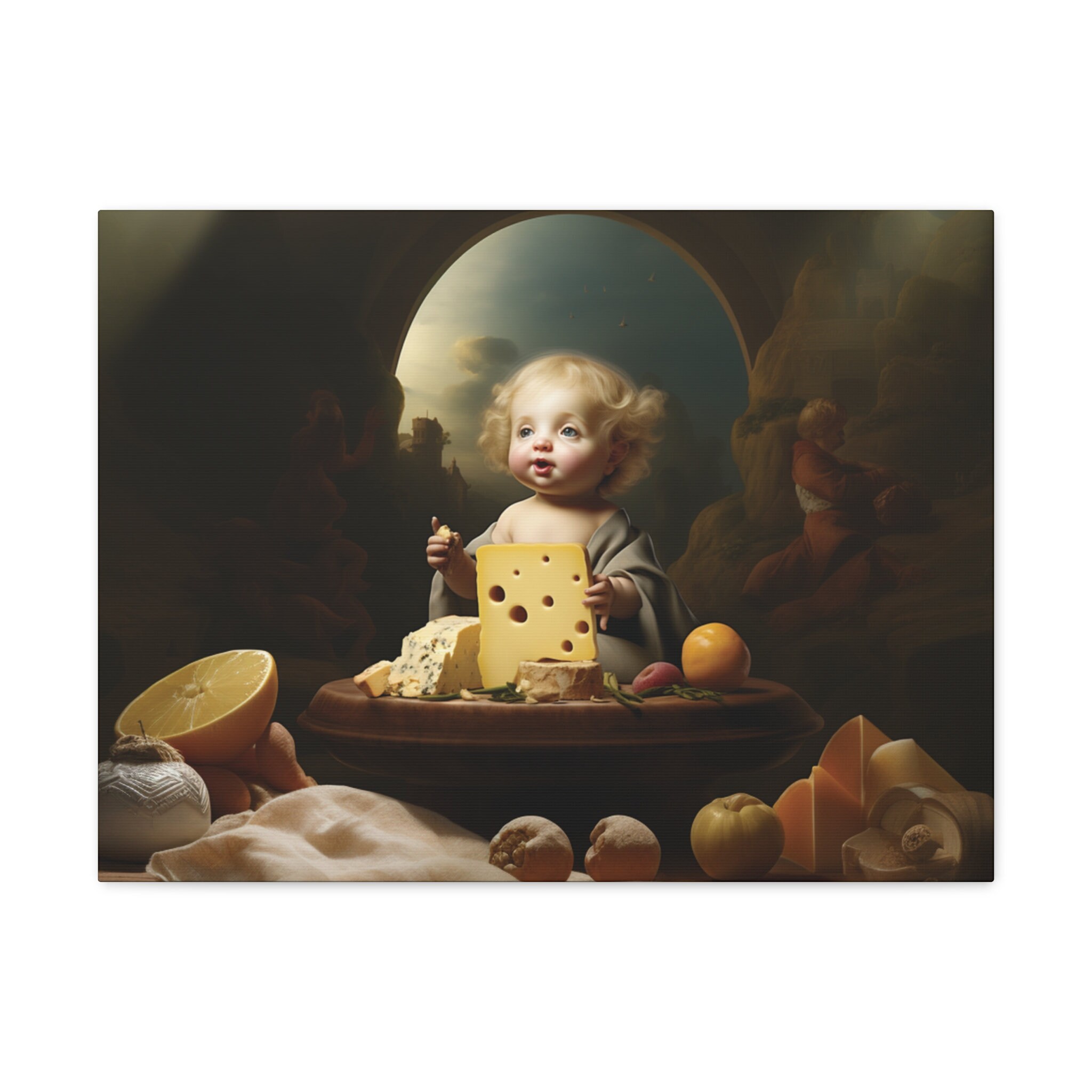 Holy Baby Jesus Cheesus: the Divine Cheeseboard Canvas Gallery Wraps - Etsy
