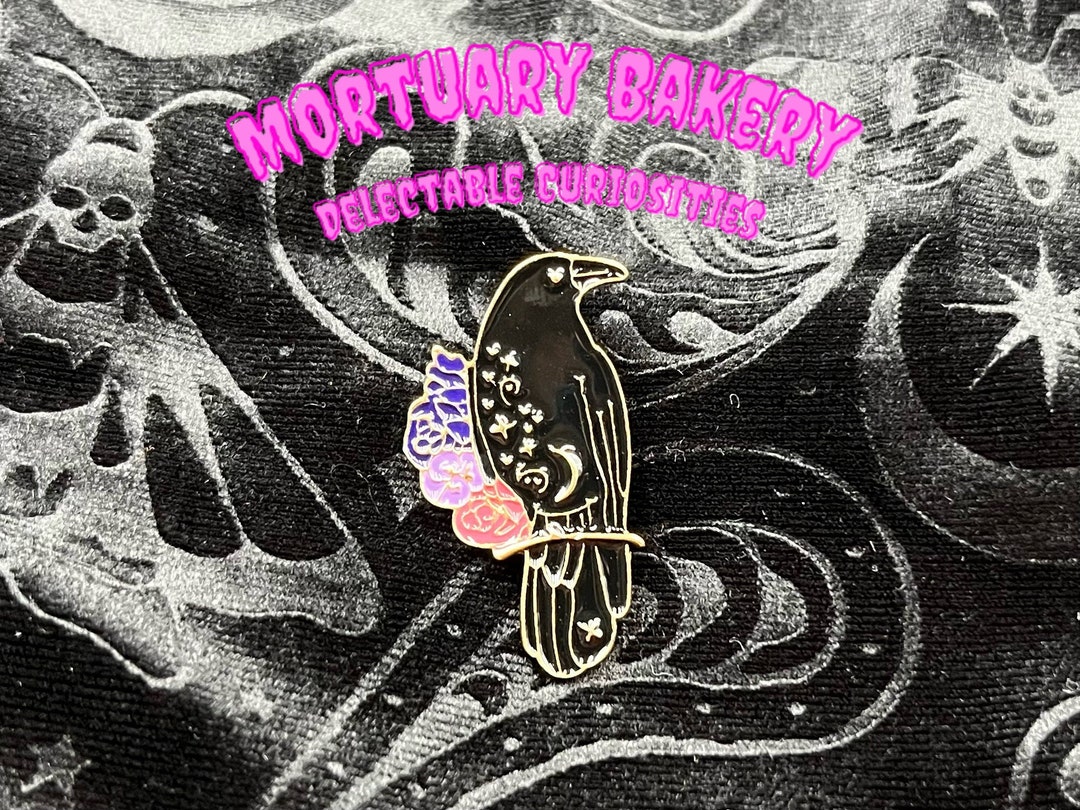 Raven Pin, Raven, Pin, Enamel Pin, Raven Enamel Pin, Crow Pin, Crow ...