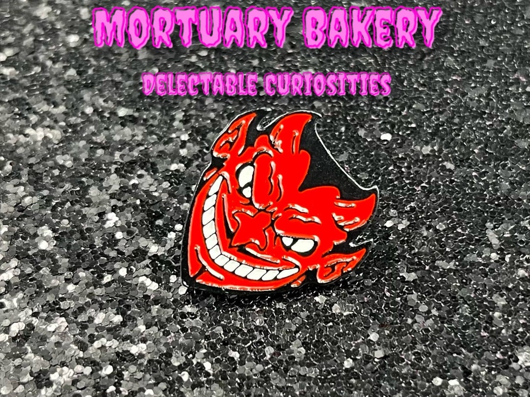 Enamel Devil Pin, Enamel Pin, Red Devil Pin, Red Devil, Devil Pin ...