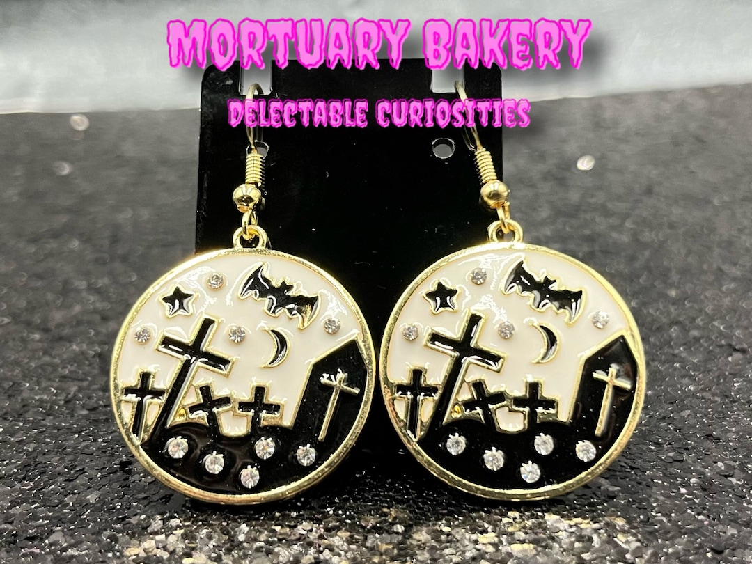 Cemetery Earrings, Pet Cemetery, Cemetery, Halloween Earrings ...