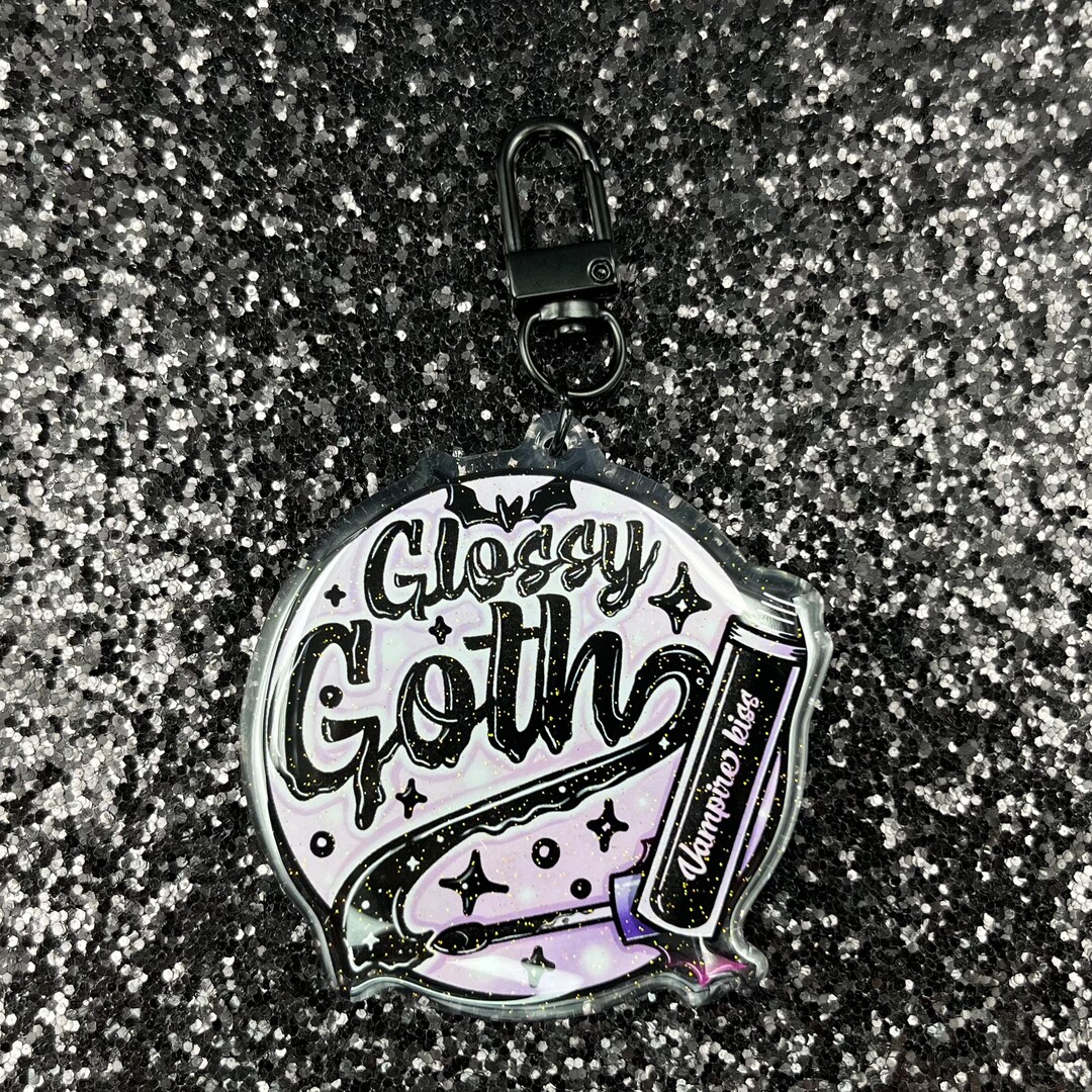 Glossy Goth, Goth Keychain, Lip Gloss Charm, Lip Gloss, Lip Gloss ...