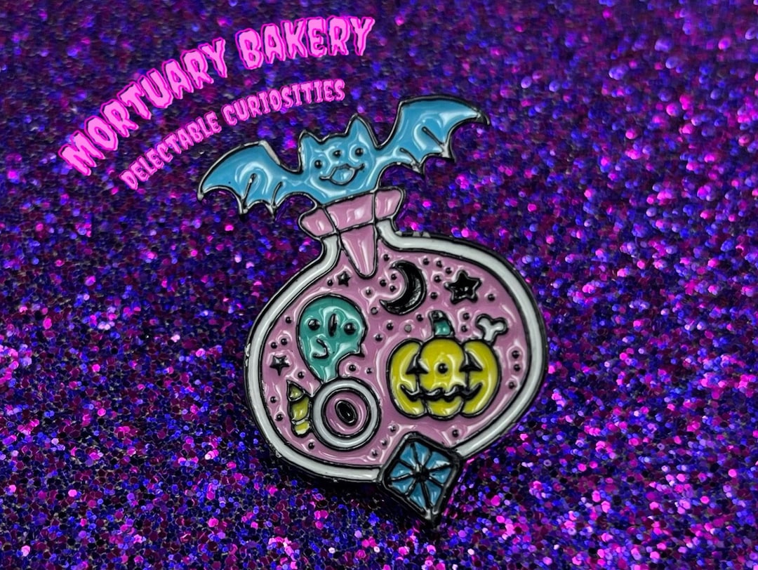 Halloween Pin, Bat Pin, Pumpkin Pin, Ghost Pin, Potion Pin, Bottle Pin, Halloween, Halloween ...