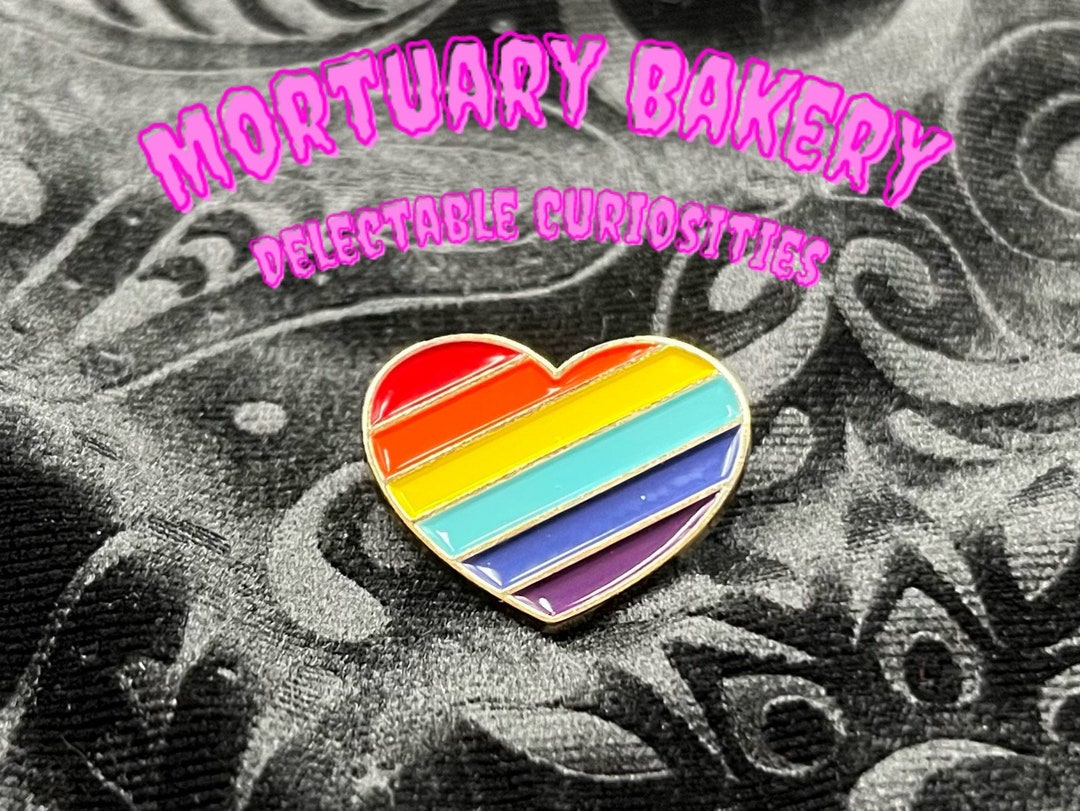 Rainbow Heart, Rainbow Pin, Rainbow Heart Pin, Pin, Rainbow, Heart Pin ...